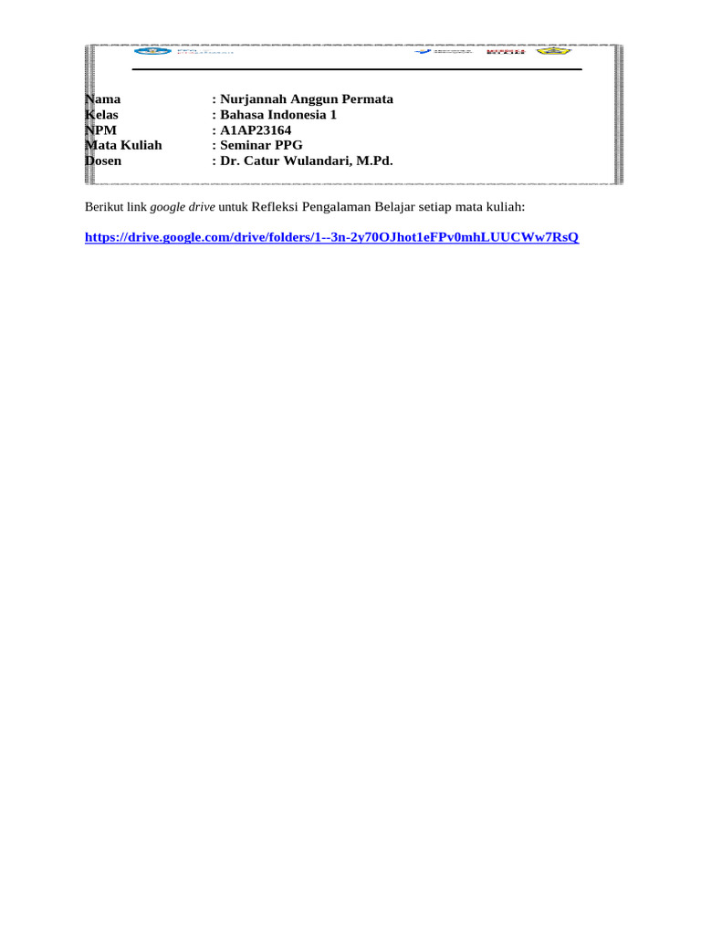 Jurnal Refleksi - Ade Oktasari - Seminar PPG Prajabatan | PDF
