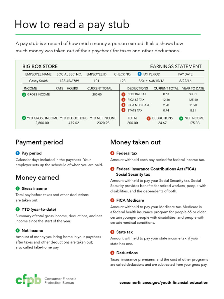 How To Read A Paystub | PDF