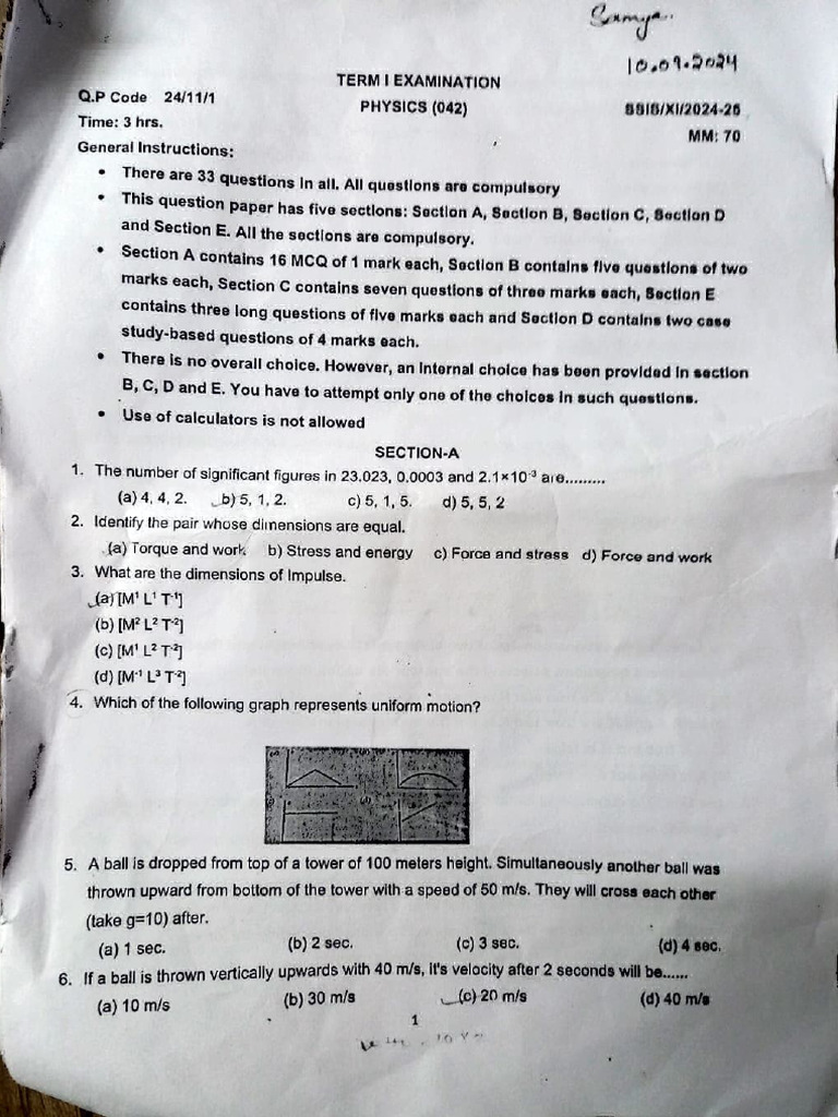 Mid Term Physics Exam | PDF Mid Term Physics Exam | PDF