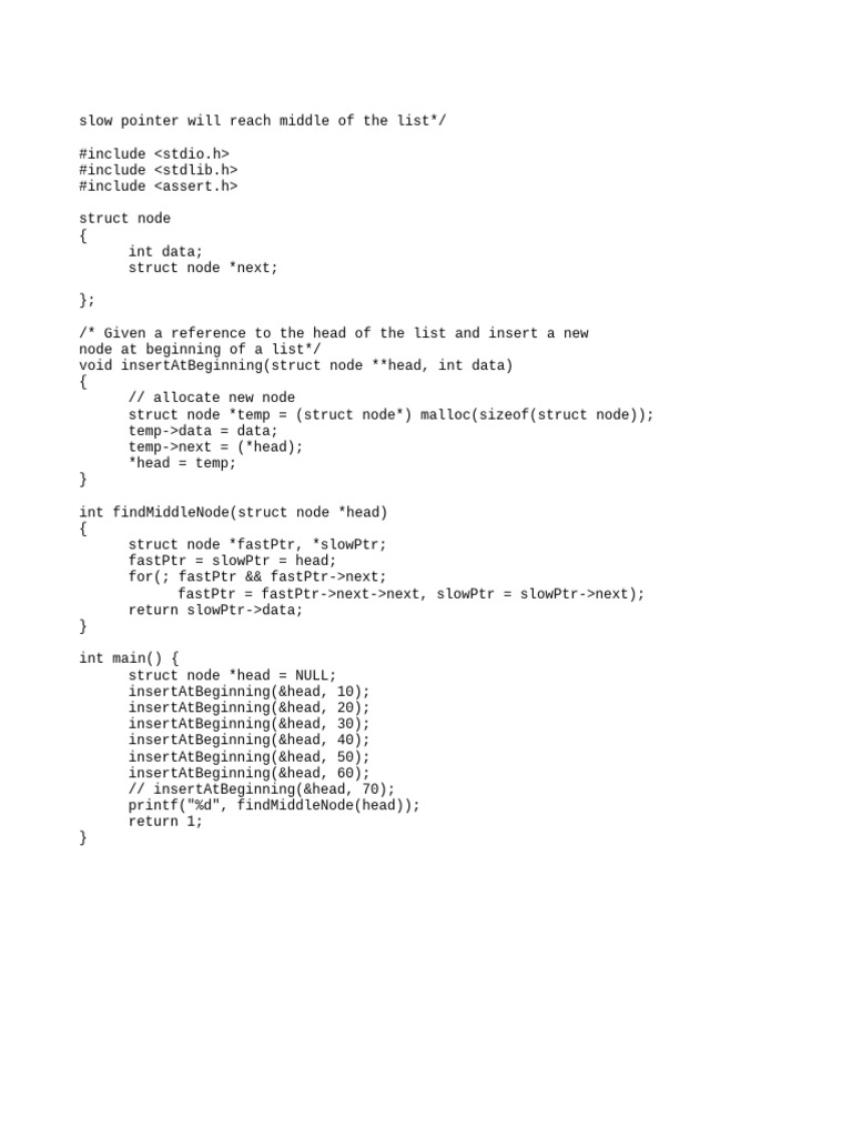 6 Find Middle Node in Linked List (Using Fast Pointe | PDF