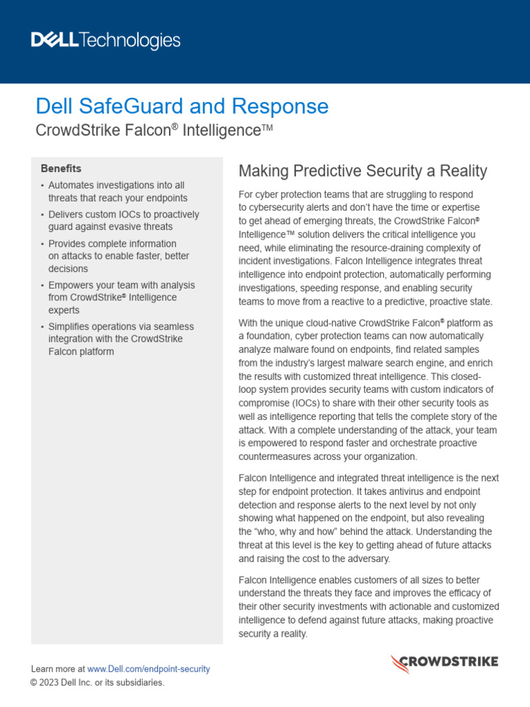 Crowdstrike Falcon Intelligence Datasheet | PDF