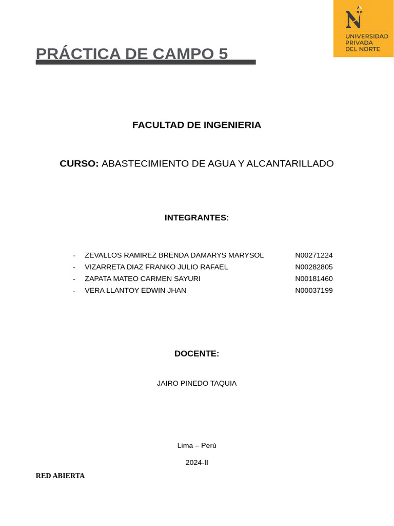 Pc5-Abastecimiento de Agua y Alcantarillado | PDF