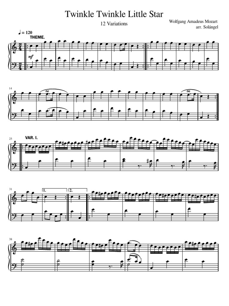 12 Variations of Twinkle Twinkle Little Star | PDF