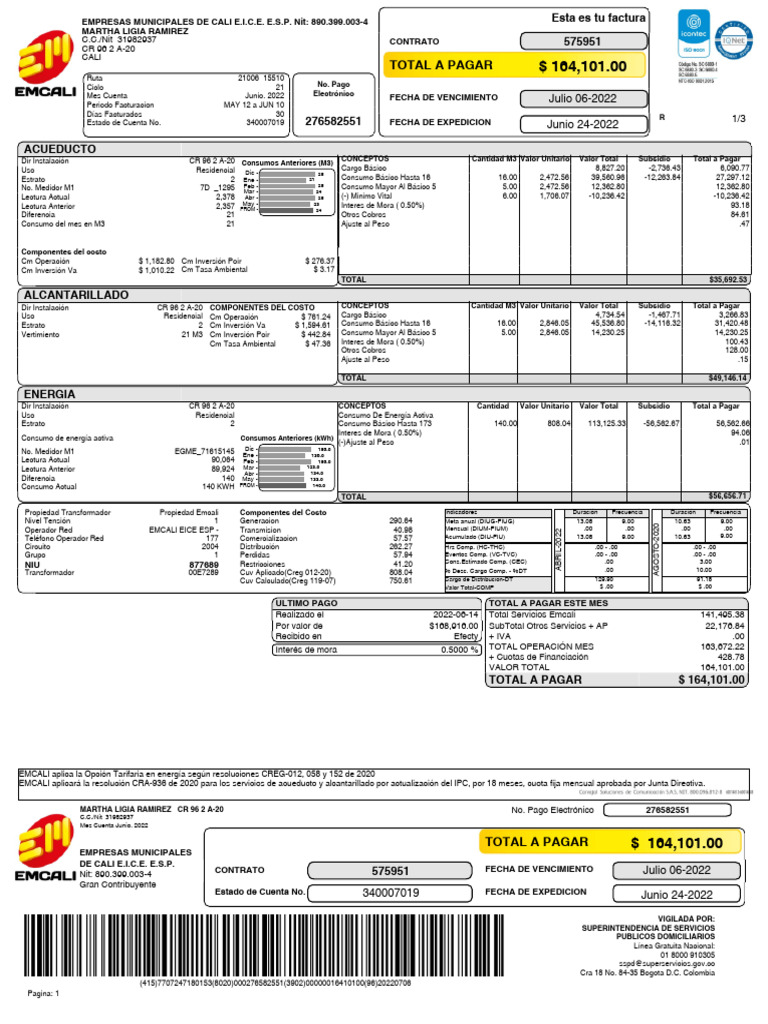 Factura EmCali | PDF