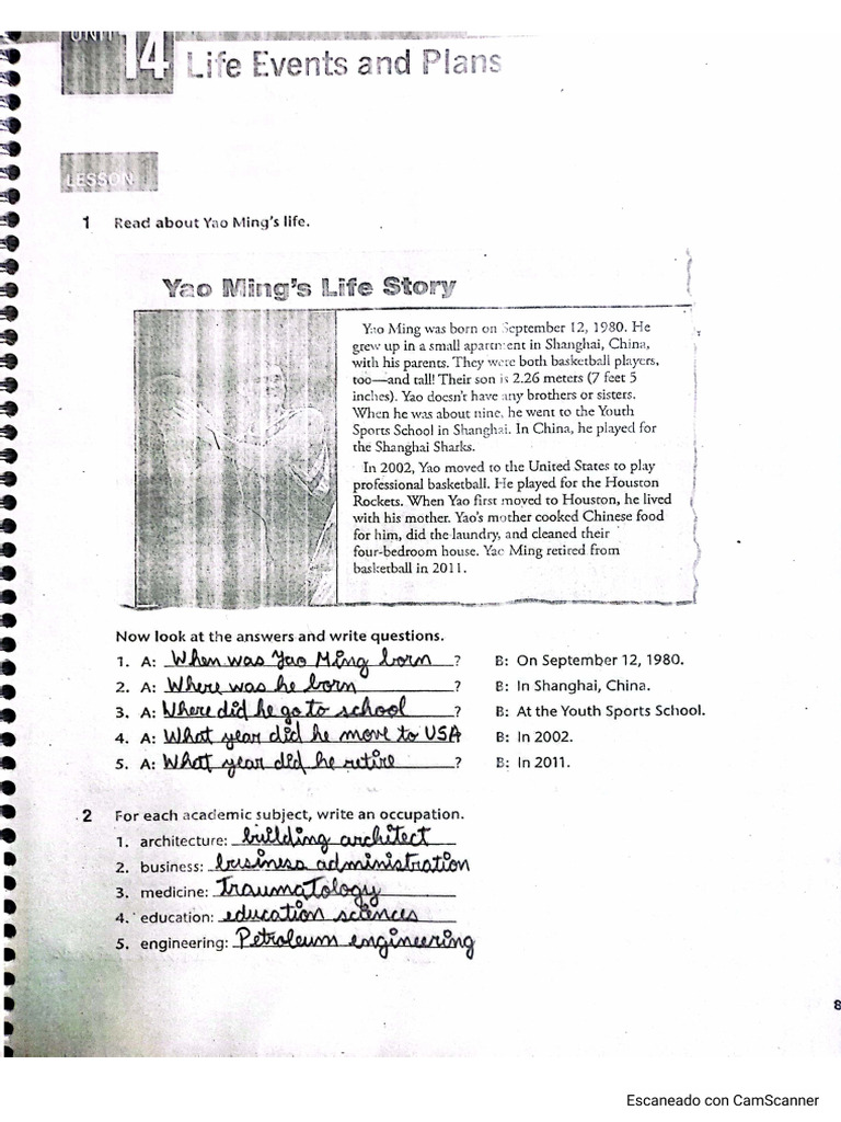 Workbook Unit 14 | PDF