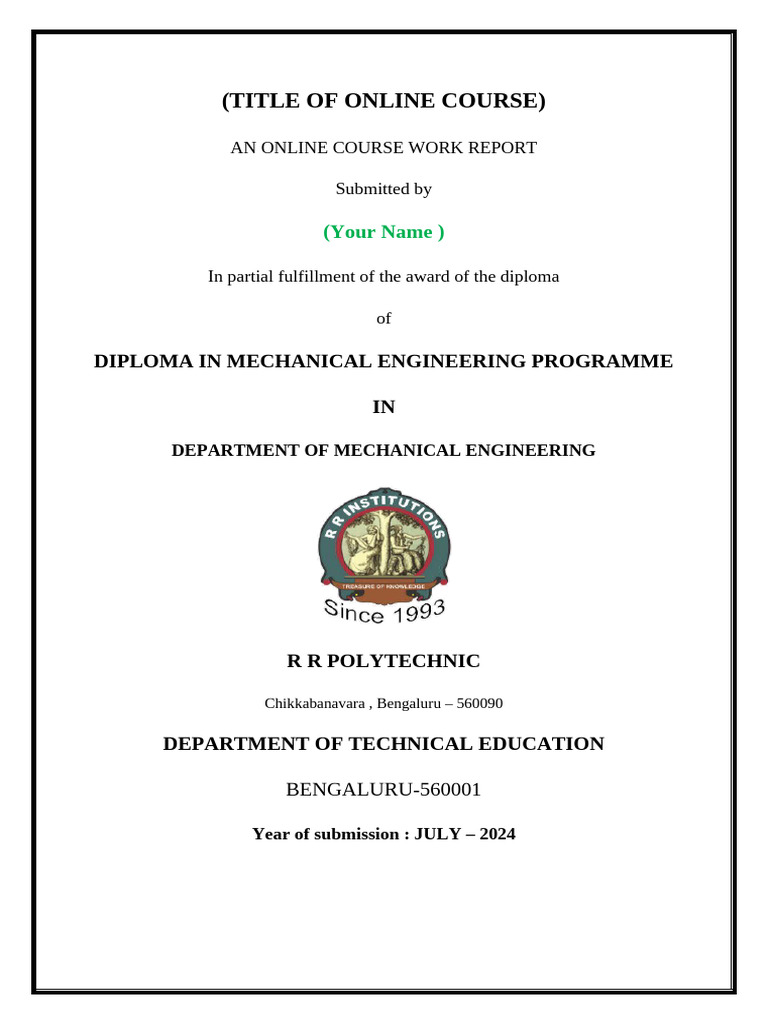 REPORT FRONT SHEET | PDF