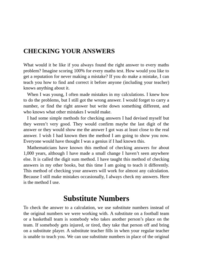 Checking Your Answers | PDF