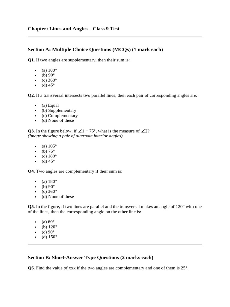 CH Lines and Angles | PDF