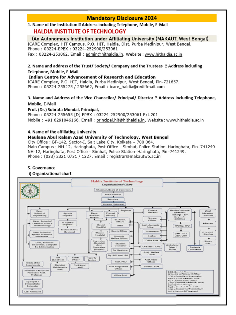 Mandatory Disclosure 2023 2024 | PDF