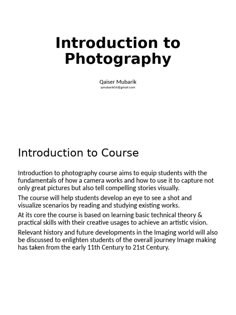Introduction To Photography | PDF