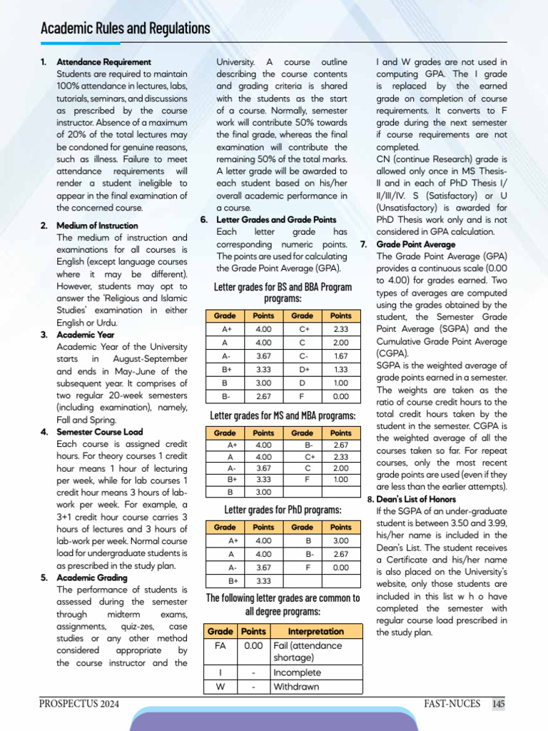 Academic Rules and Regulations | PDF