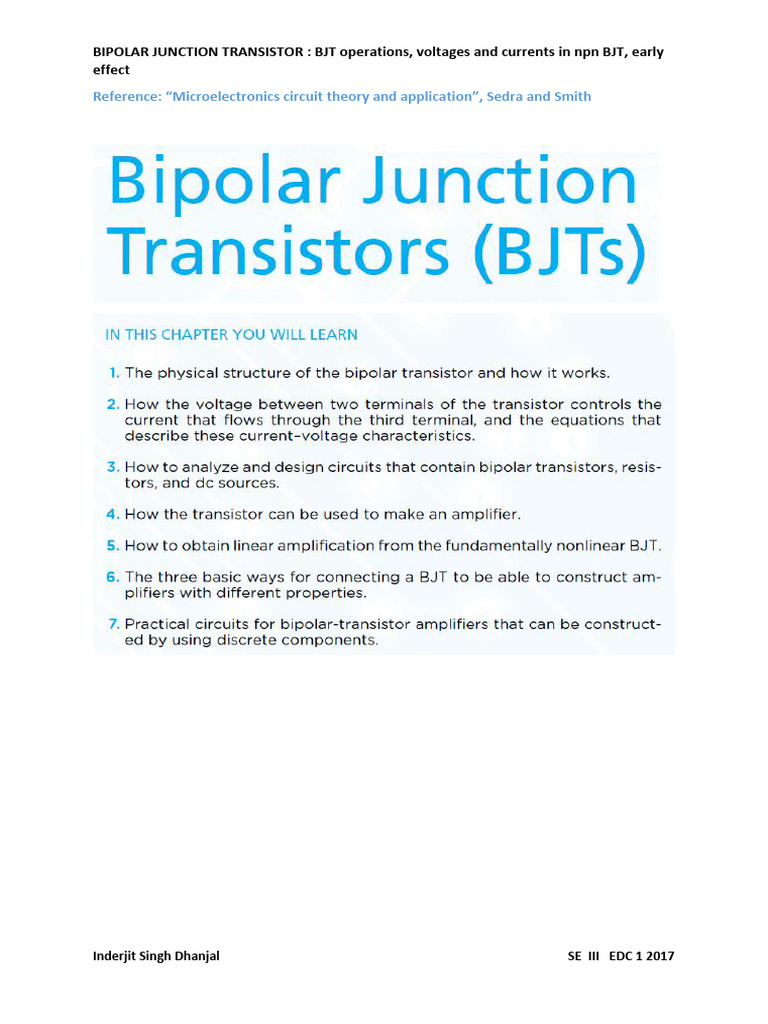 BJT Fundamentals | PDF