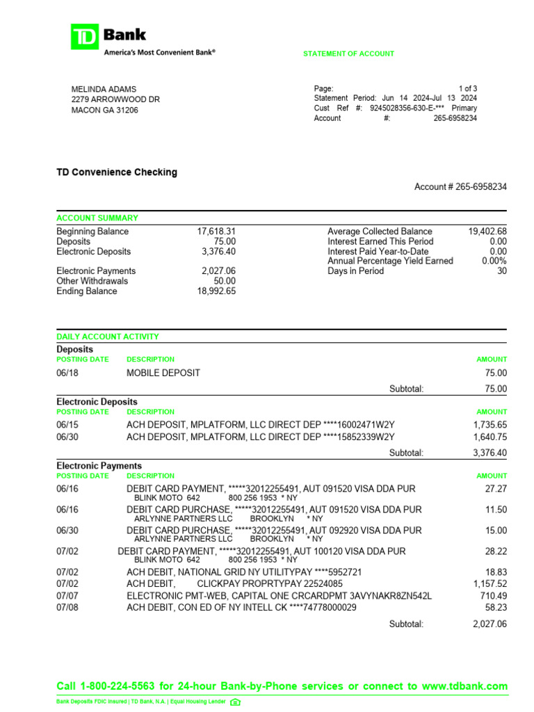 View PDF Statement - Unlocked | PDF
