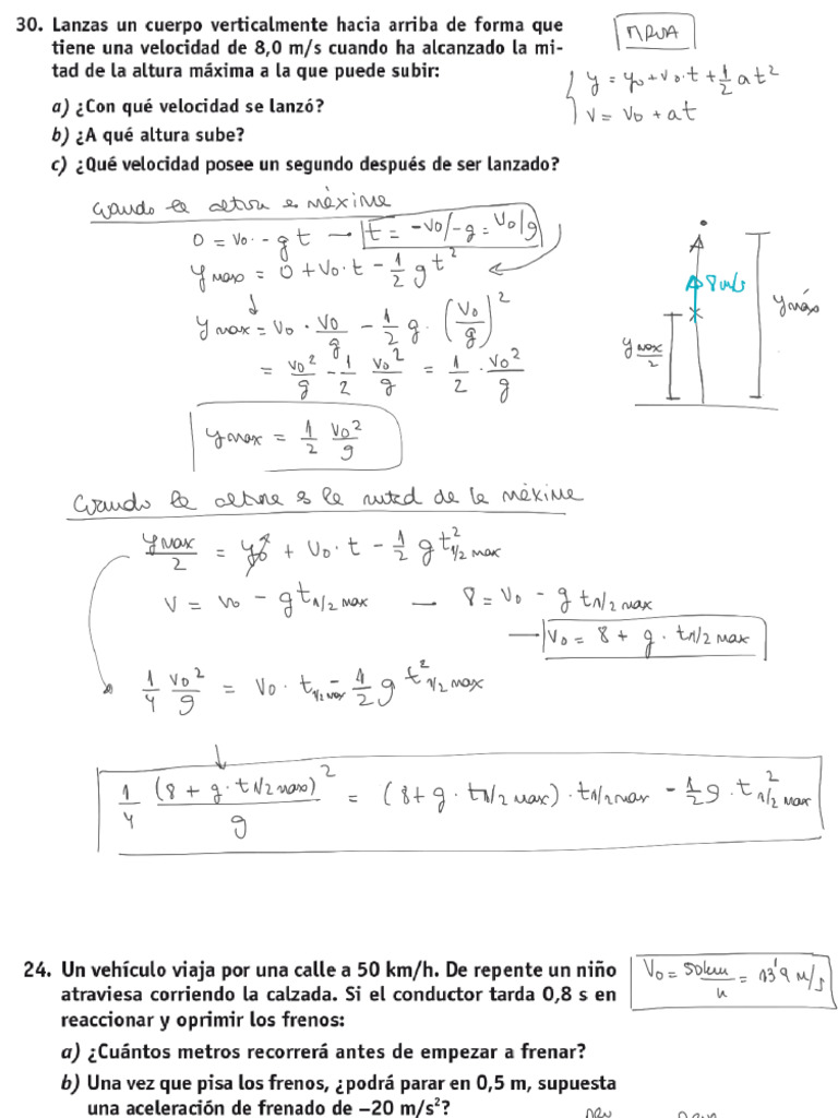 Física 1 Bachillerato Cinemática II | PDF