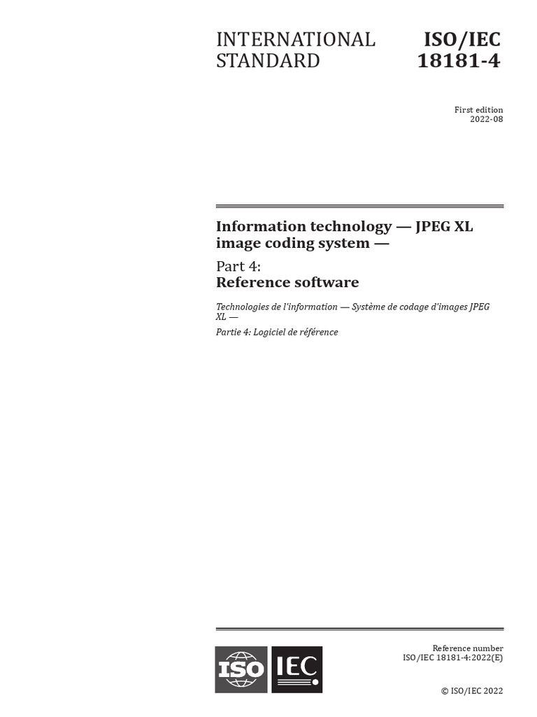 ISO - IEC 18181-4-2022 Information Technology - JPEG XL Image Coding System - Part 4 - Reference ...