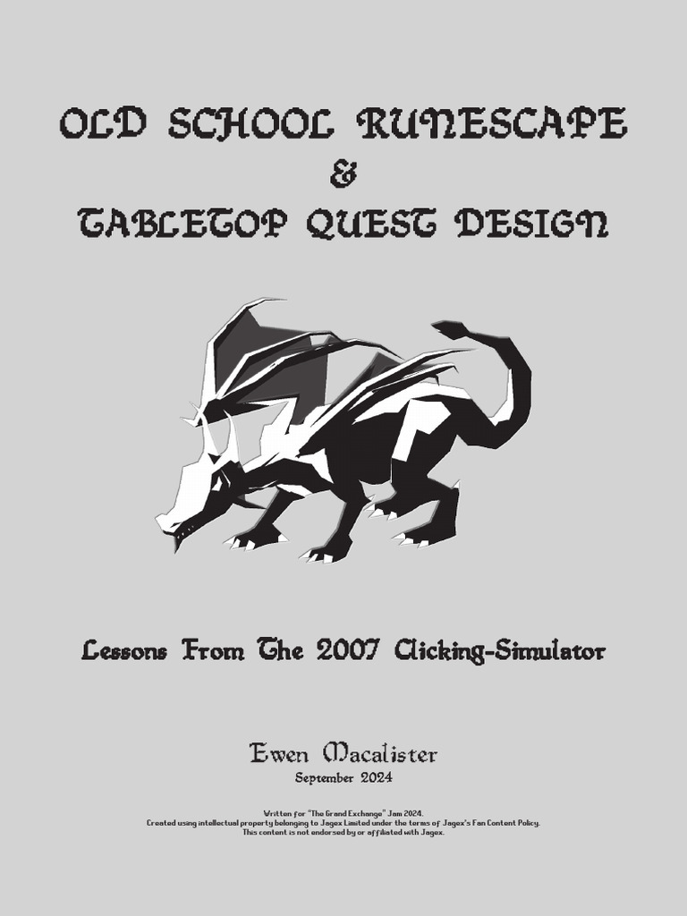 Old School Runescape & Quest Design (Singles) | PDF