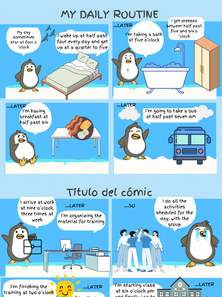 Tira Comica Present Simple and Progresive | PDF