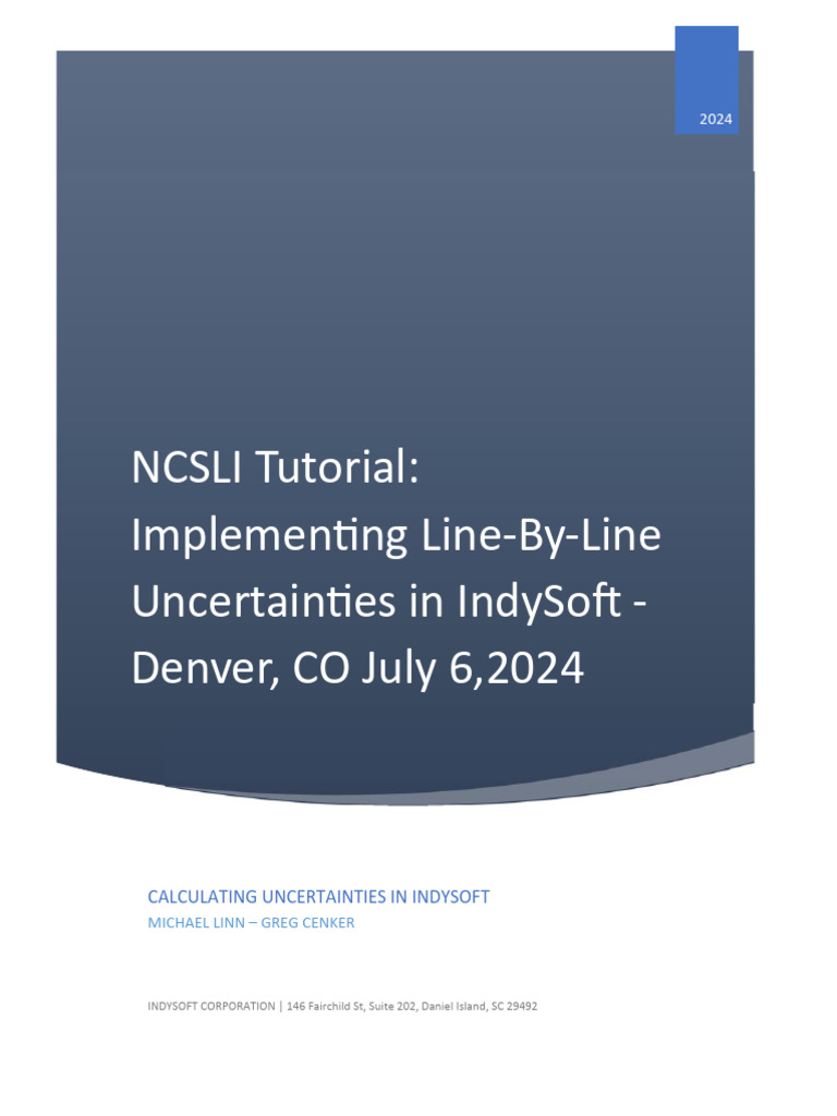 Calculating Uncertainties in IndySoft | PDF