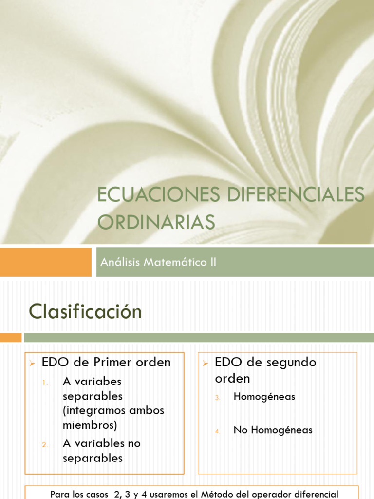 Ecuaciones Diferenciales Ordinarias | PDF