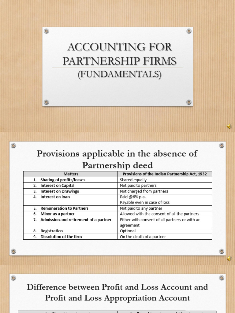 On Accounting For Partnership Firm | PDF
