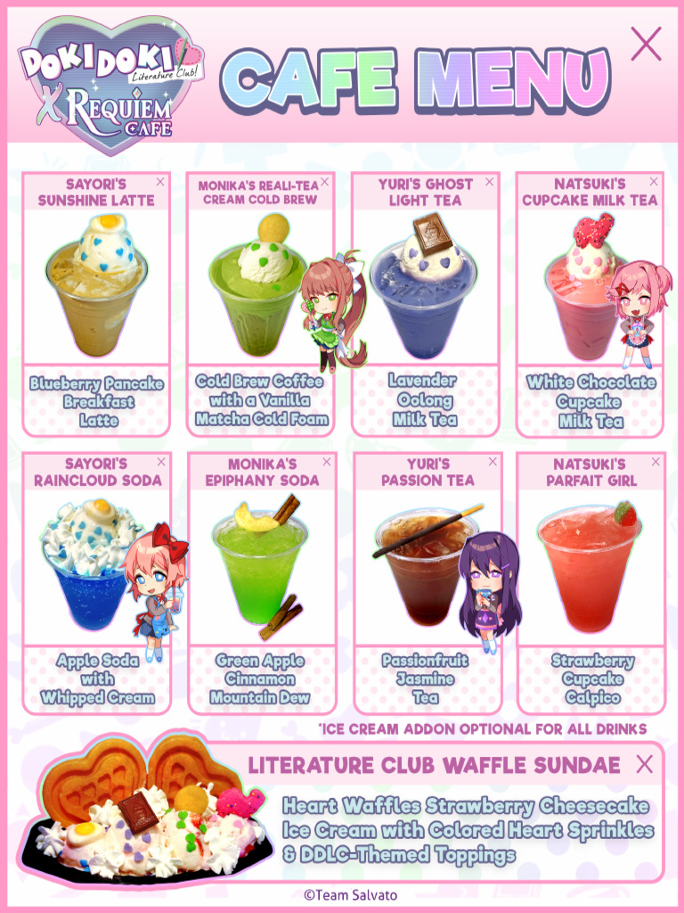 DDLCxRequiemcafe Menu | PDF