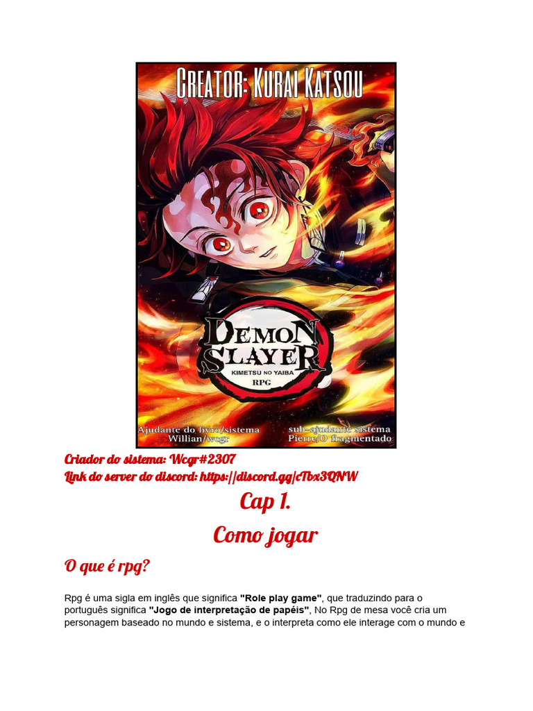 Kimetsu No Yaiba RPG 1.0 | PDF