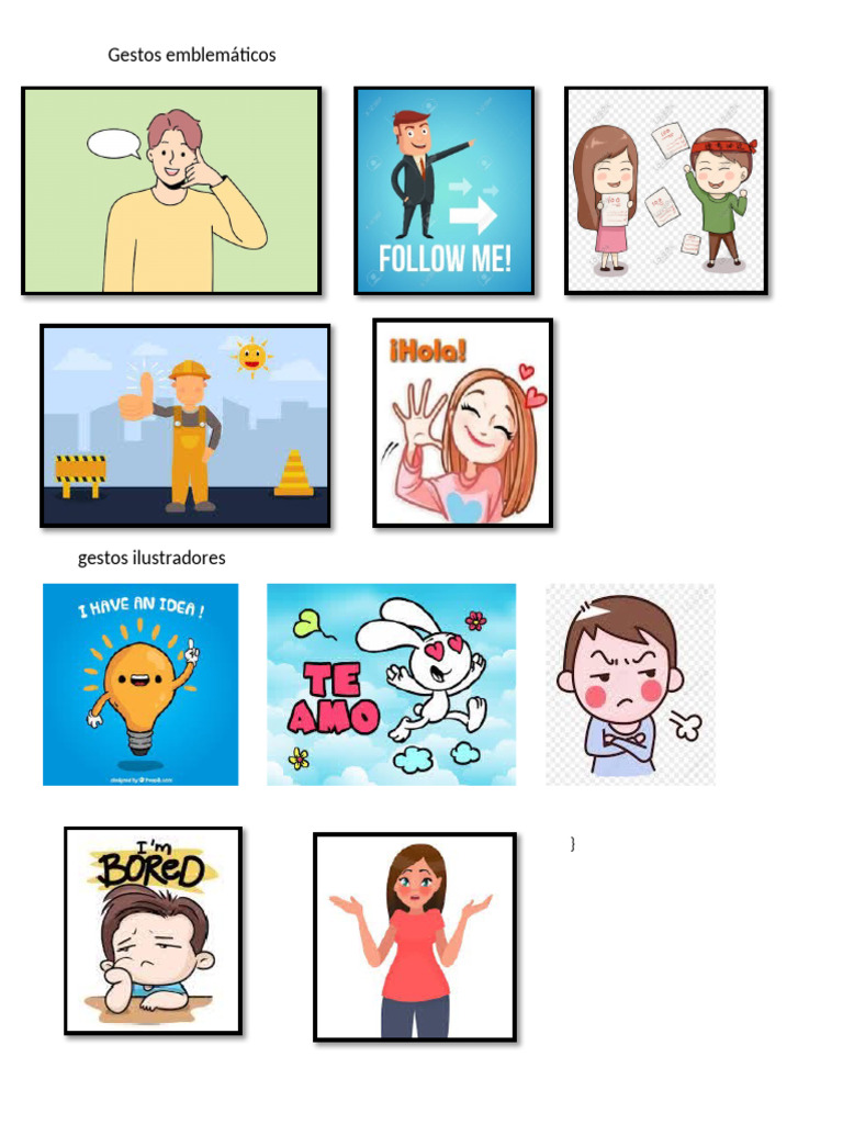 Tipos de Gestos Emblemáticos | PDF