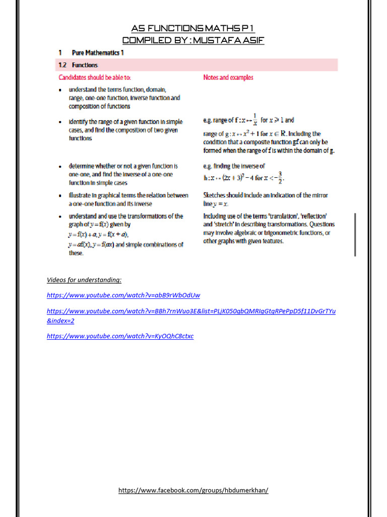 As Functions Math | PDF