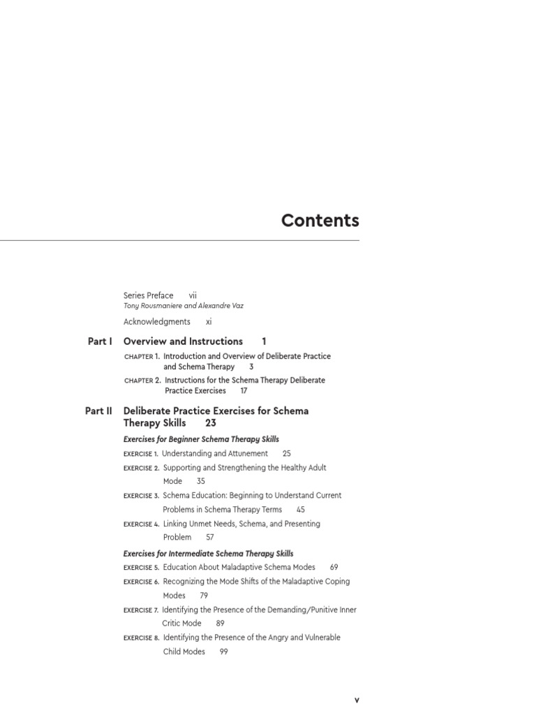 Deliberate Practice Schema Therapy Sample Chapter | PDF | Psychotherapy ...
