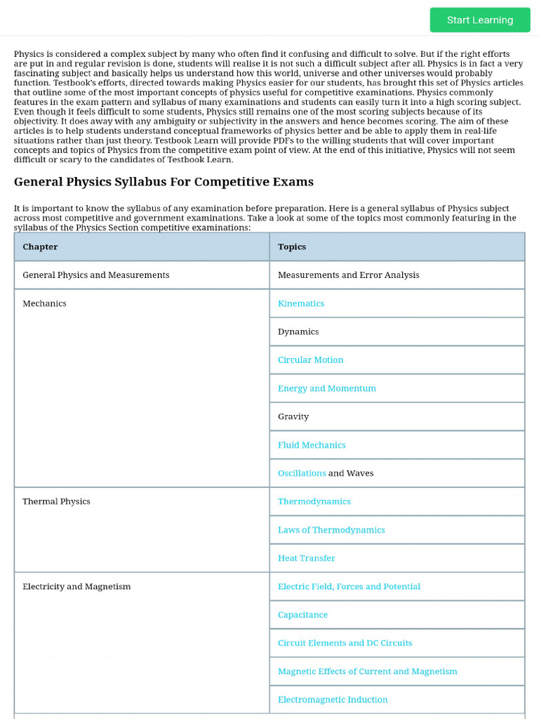 Physics for Competitive | PDF