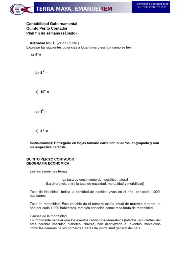 GUIA DE TAREAS 5TO PC | PDF