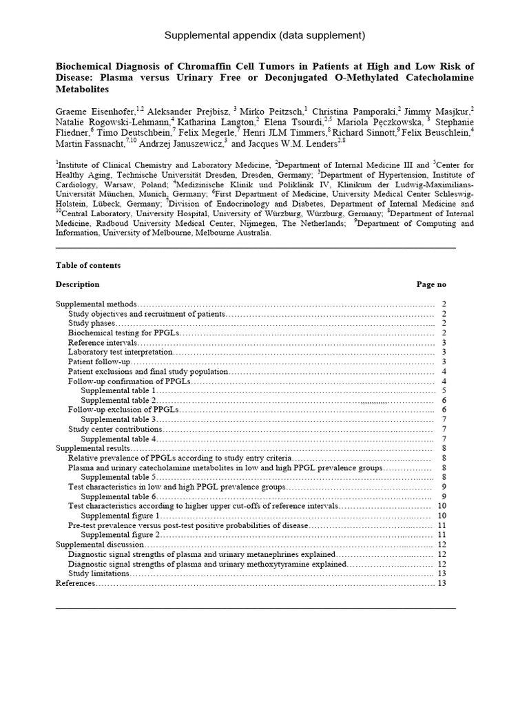 Supplemental Appendix | PDF | Metabolomics | Medical Imaging
