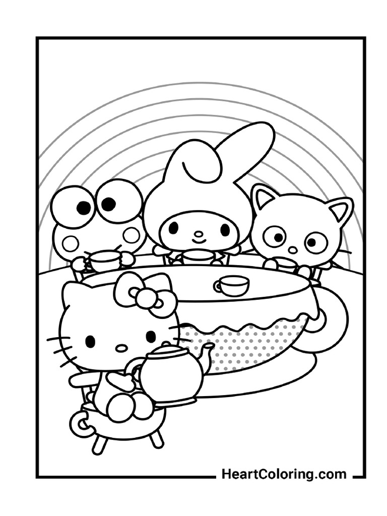 3947 14 Melody With Friends Onegai My Melody Coloring Pages | PDF