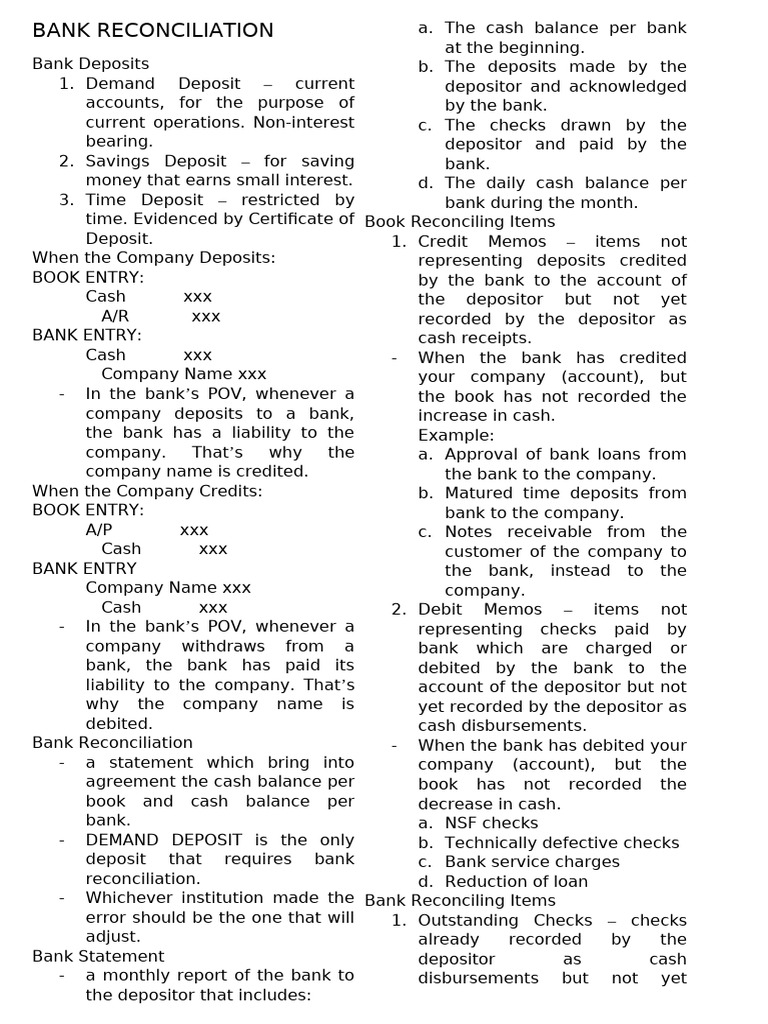 Bank Reconciliation | PDF