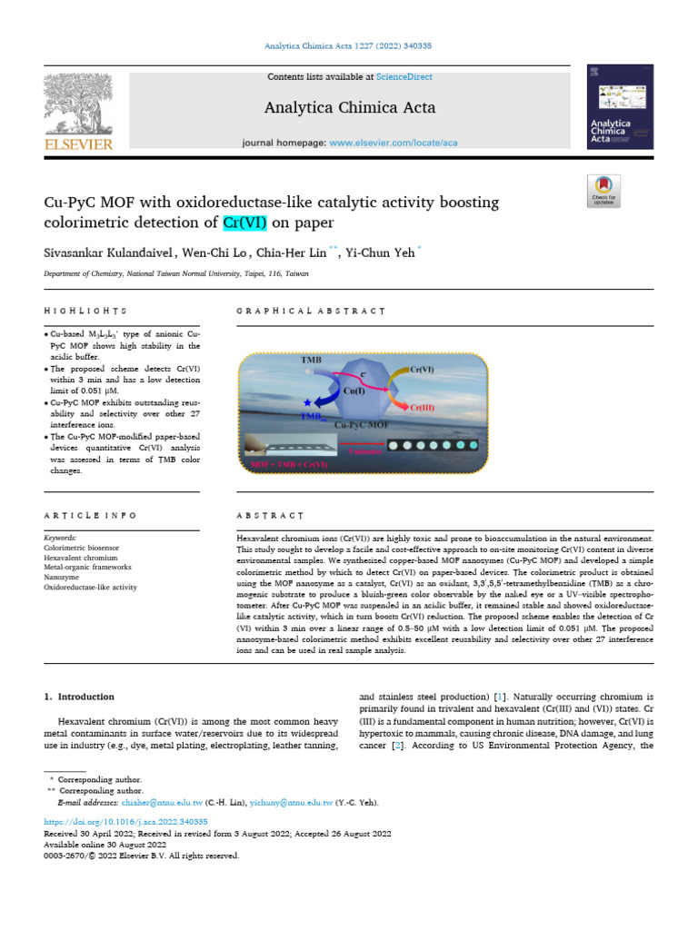 Chromium Detection - Dark Blue Color Formation | PDF | Chromium ...