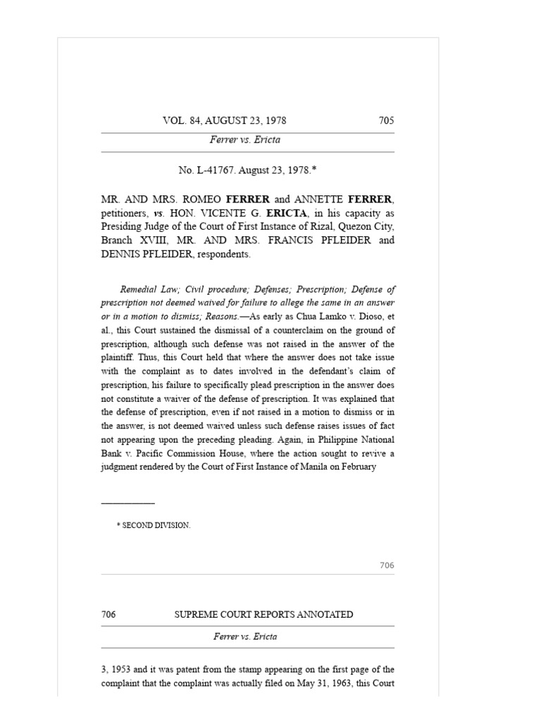 FERRER v. ERICTA | PDF