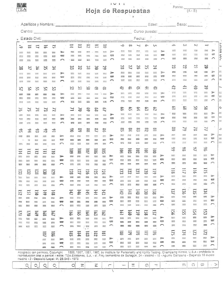 Hoja de Respuestas 16 Pf | PDF