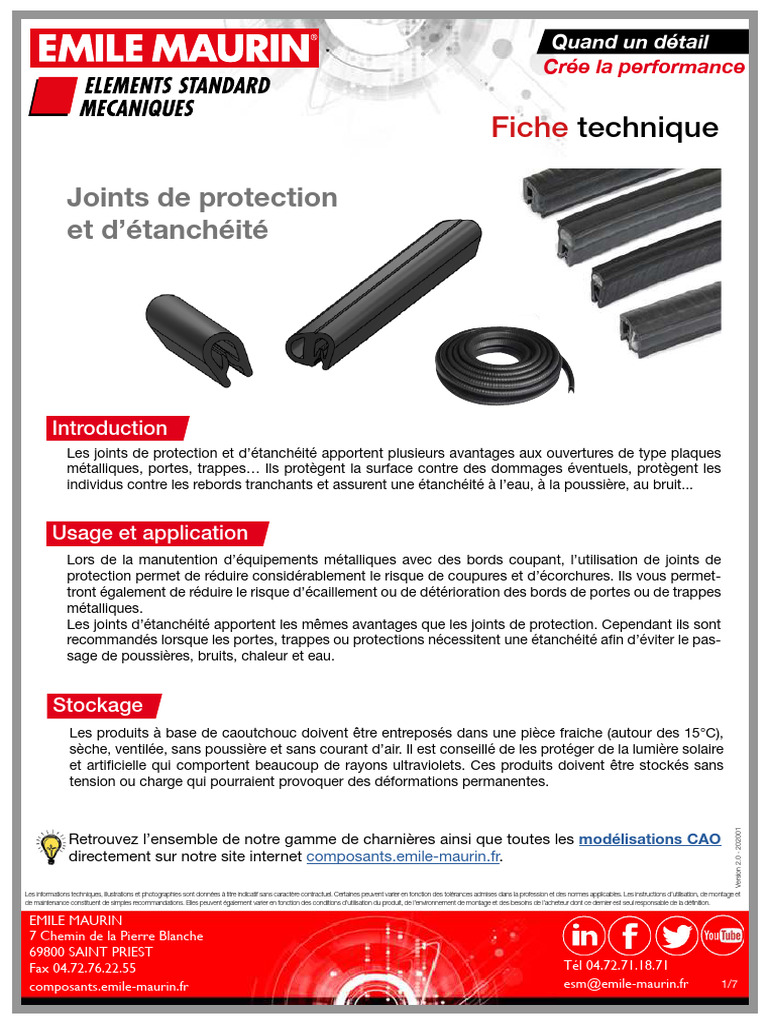 Fiche Technique Joint Protection Etancheite Joint Ldoc1 | PDF