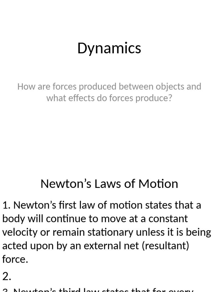 Module 2 - Dynamics | PDF
