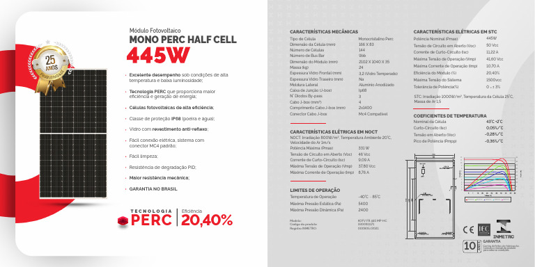 Datasheet Modulo Fotovoltaico 445w | PDF