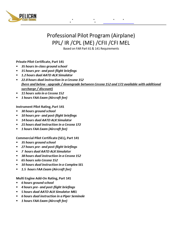 Full Professional Pilot Program 2024 | PDF
