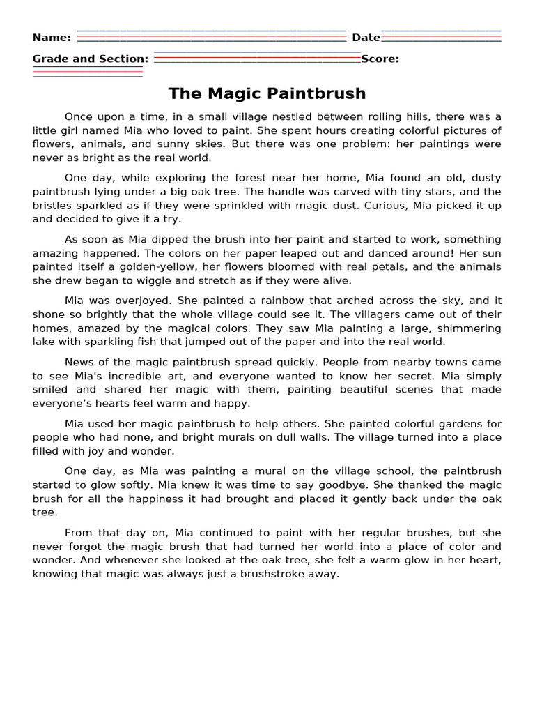 The Magic Paintbrush | PDF