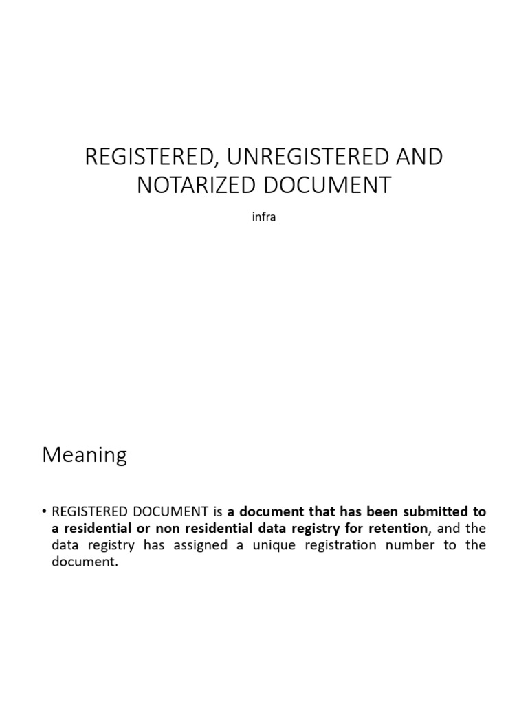Registered Document Infra | PDF