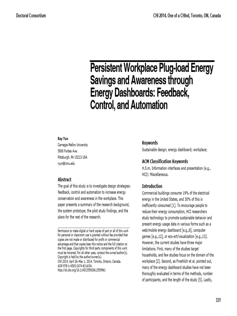 Persistent Workplace Plug Load Energy Savings and Awareness Through ...