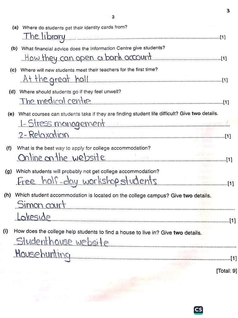 English Homework Past Papers Part 2 | PDF