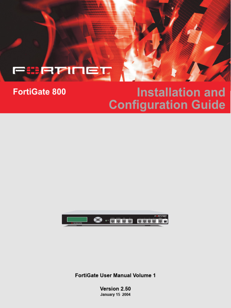Fortinet FortiGate-800 User Manual | PDF