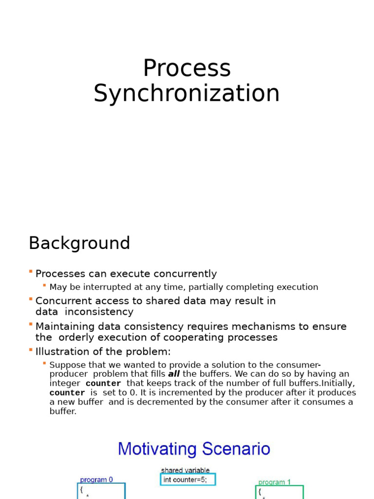 OS - Unit 2 - Process Synchronization | PDF