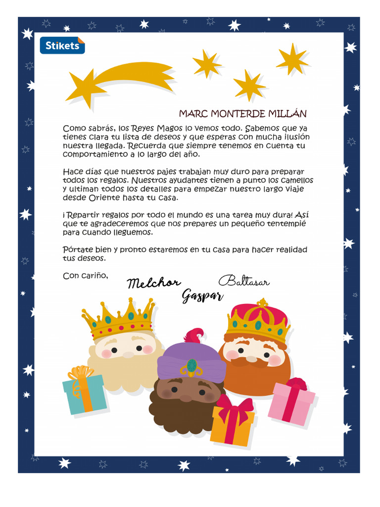 Carta de Los Reyes de Oriente | PDF