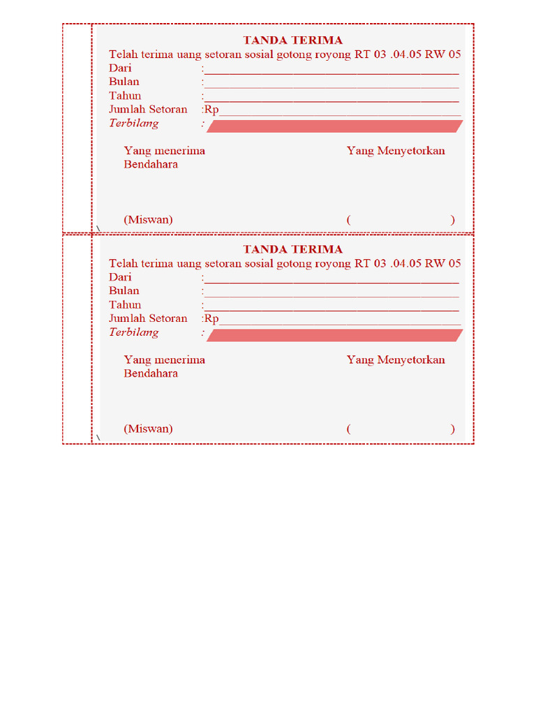TANDA TERIMA Siap Di Print | PDF