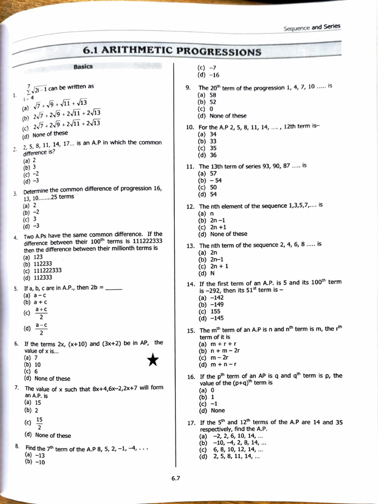 Sequence and Series (Ap & GP) | PDF